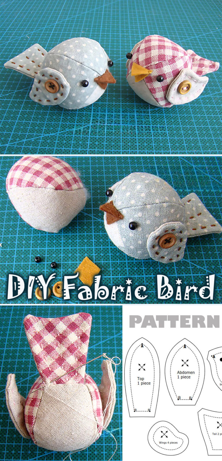Beginner-Friendly Fabric Bird Sewing Tutorial: How to Sew a Cute Fabric ...